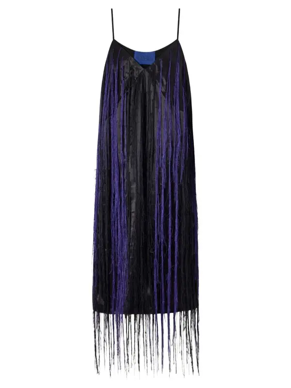 Sharon Wauchob Satin Tassel Slip Dress - Black