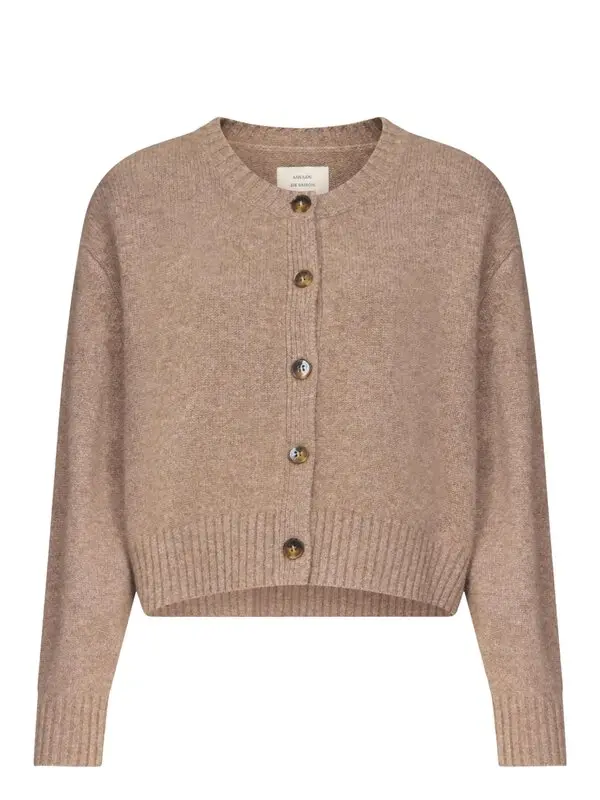 Loulou De Saison Remus Ribbed-knit Cropped Cardigan - Brown