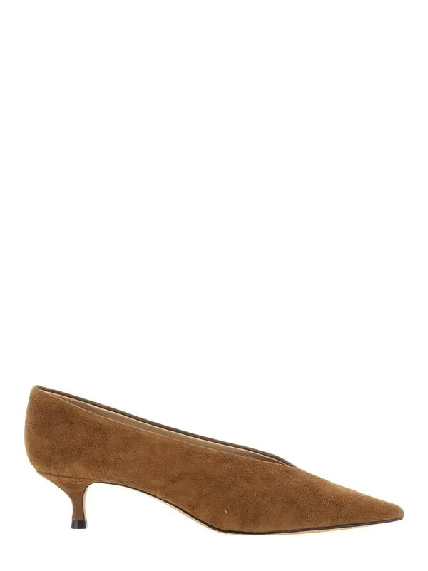 Le Monde Beryl Pointed-toe Kitten Heel Pumps - Brown