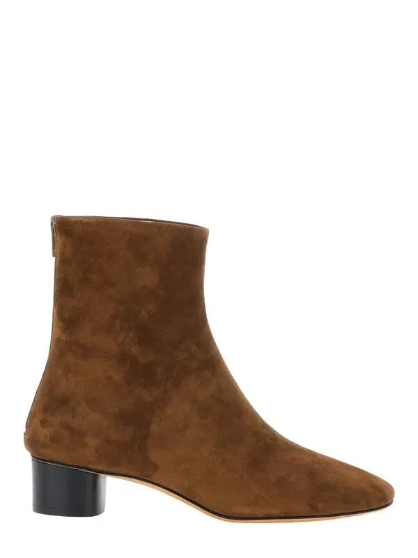 Le Monde Beryl Carole Block Heel Ankle Boots - Brown