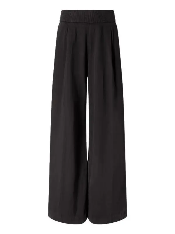 JAMES PERSE Ribbed Waist Wide Leg Pants - Black