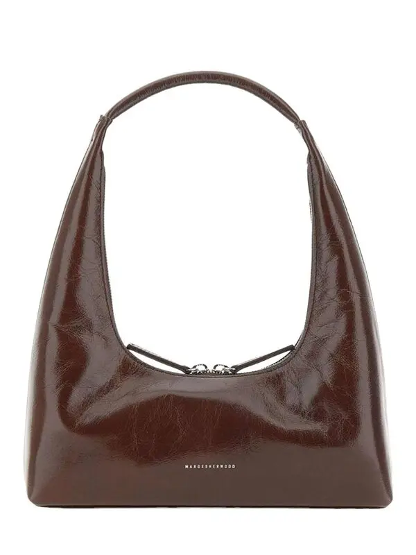MARGESHERWOOD Crinkled Hobo Shoulder Bag - Brown