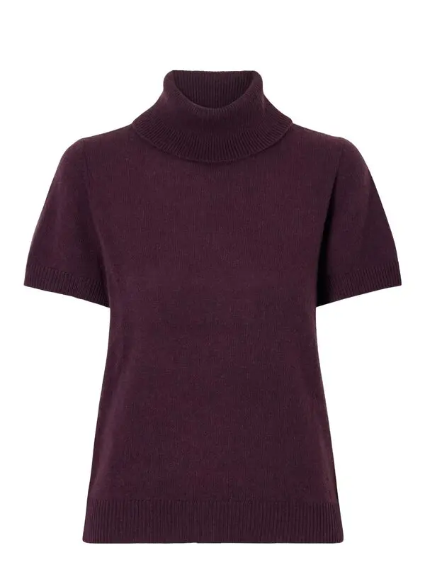 ALLUDE Oversized Turtleneck Knit Top - Black