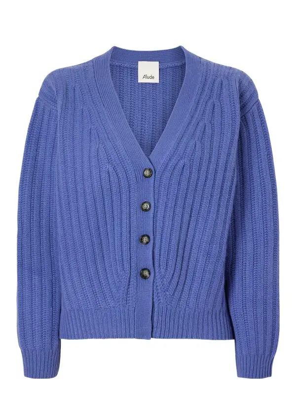 ALLUDE Oversized Dropshoulder Knit Sweater - Blue