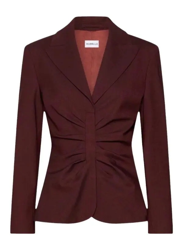 Marella Ruched-detail Blazer - Brown