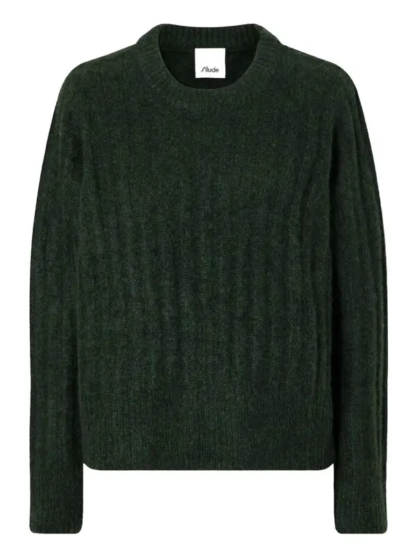 ALLUDE Classic Crewneck Sweater - Black