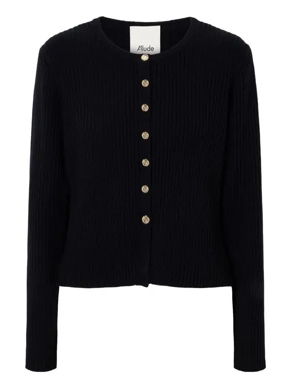 ALLUDE Single-breasted Knit Cardigan - No