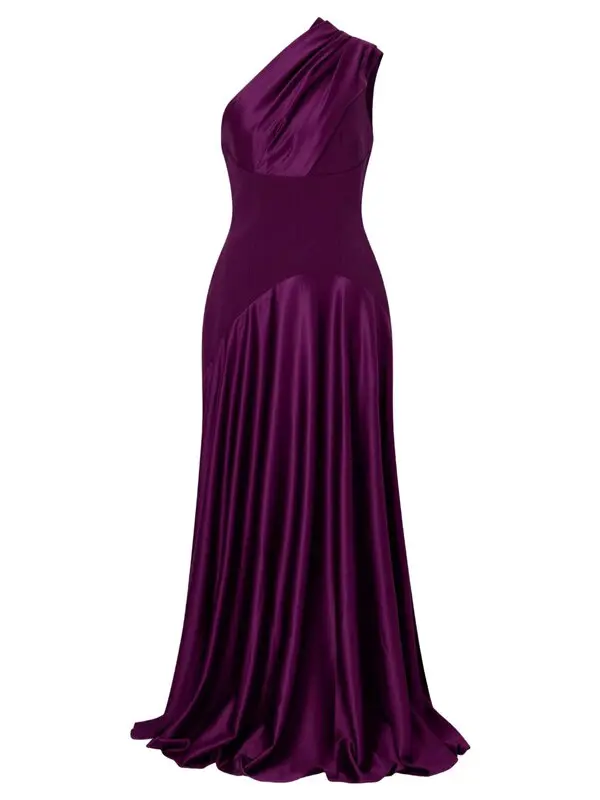 Solace Gabriela Pleated Satin Gown - No
