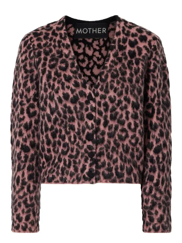MOTHER Cropped V-neck Knit Sweater - Black