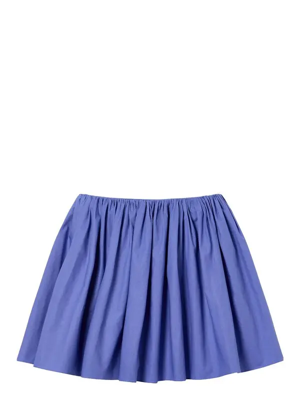 Brandon Maxwell Solidcolor Cotton Mini Skirt - Blue