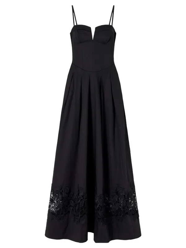 Rebecca Vallance Claribelle Lace-trimmed Cotton-blend Poplin Gown - No