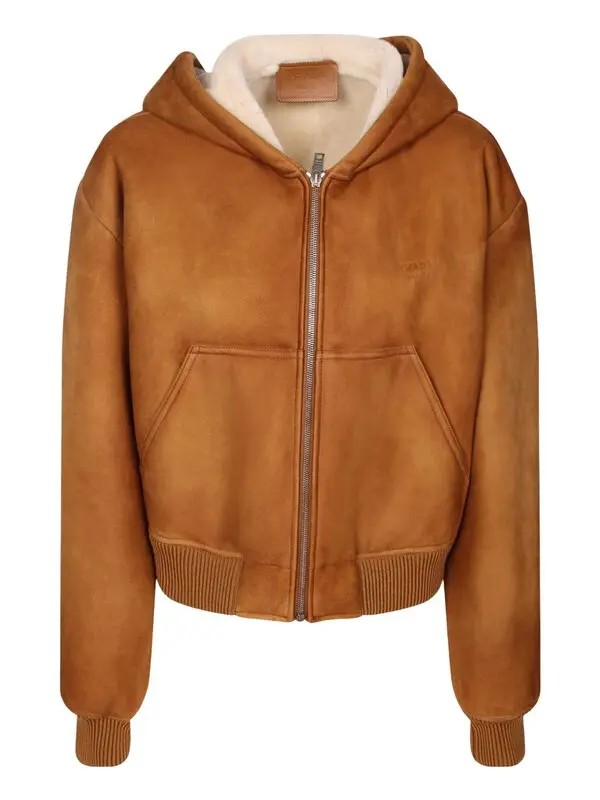 Prada Long-sleeve Hooded Casual Jacket - Brown