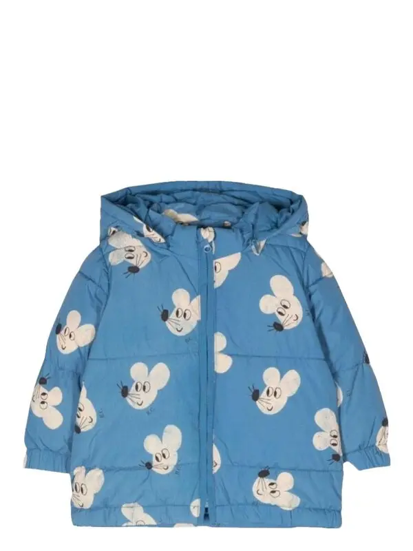 BOBO CHOSES Mouse Allover Hooded Jacket - Blue
