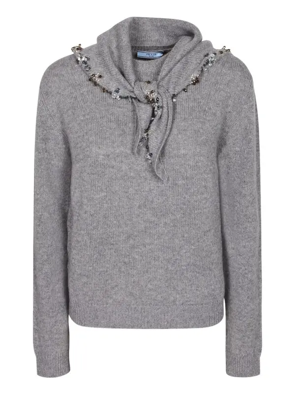 Prada Long-sleeve Knit Top - Grey