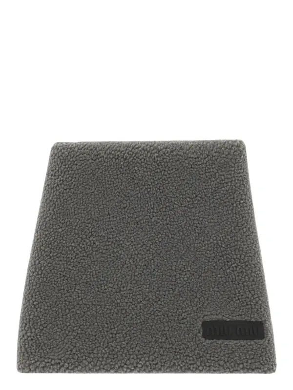 Miu Miu Textured Logo Skirt - Grey