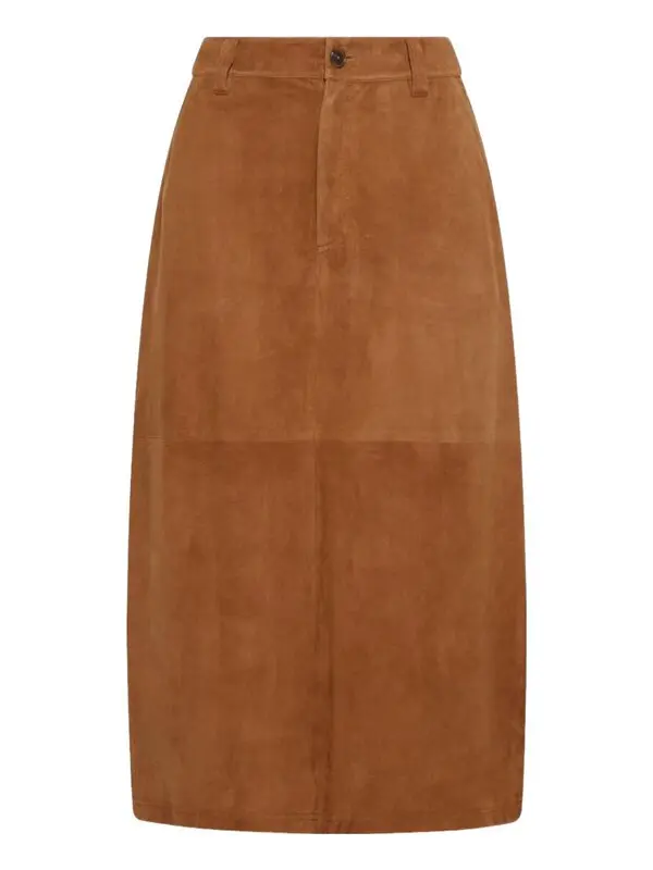 Marella Slit-detail Skirt - Brown
