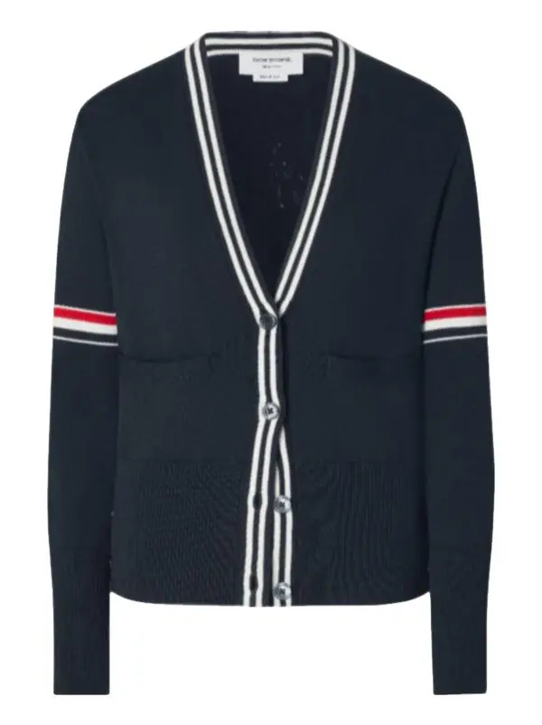 Thom Browne Sailboat Jacquard Cardigan - Navy