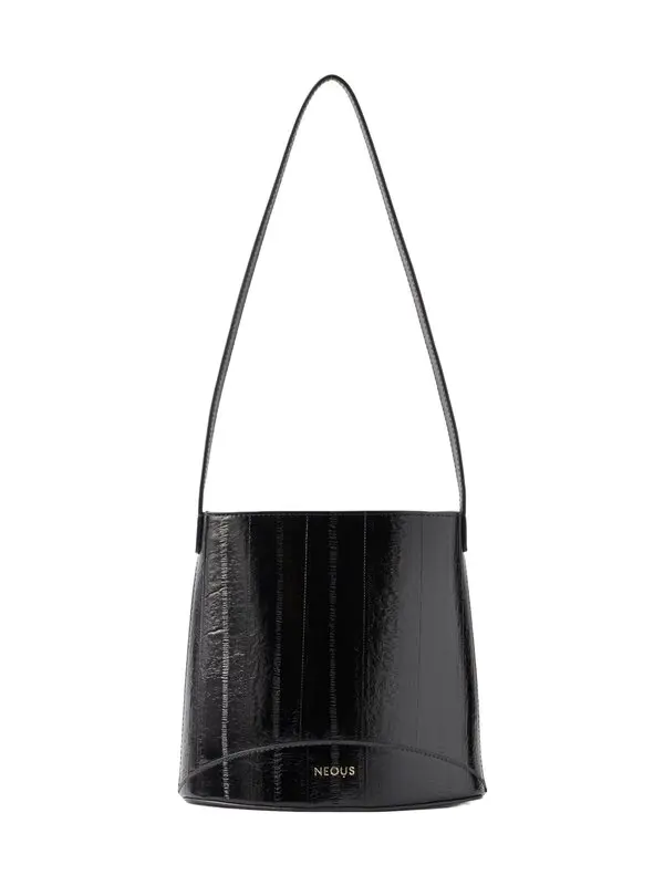 NEOUS Leather Thin Strap Shoulder Bag - Black