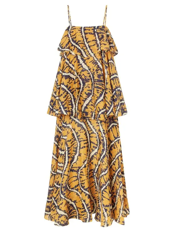 ALEMAIS Printed Ramie Maxi Dress - Multicolor