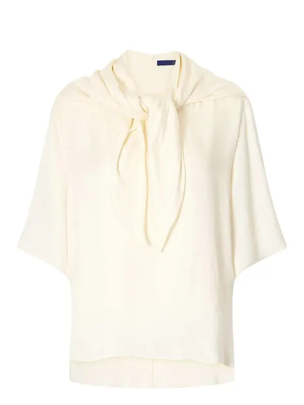 Sharon Wauchob Scarf-detailed Satin T-shirt - No