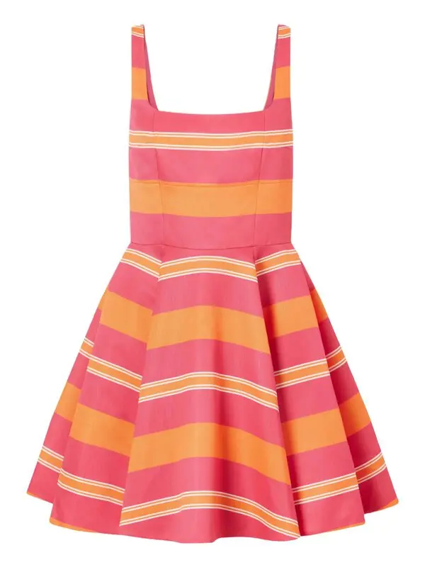 EMILIA WICKSTEAD Waist-cinched Flared-hem Dress - Pink