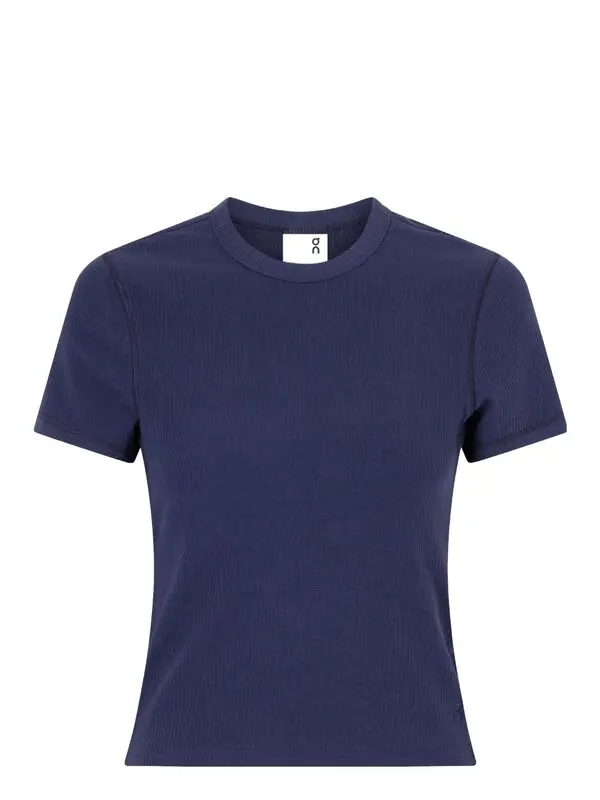 On Cropped Knit T-shirt - Blue