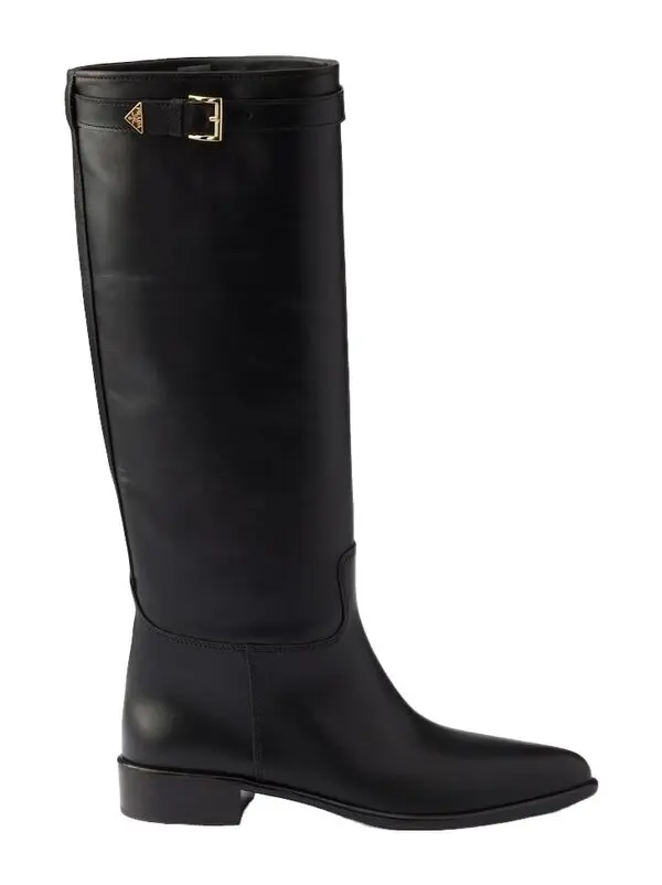 Prada Leather Boots - Black