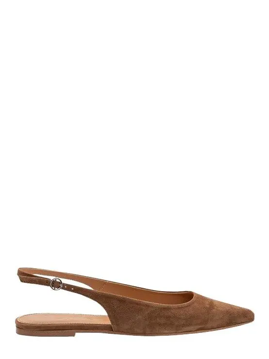 AeydĒ Squaretoe Suede Flats - Brown