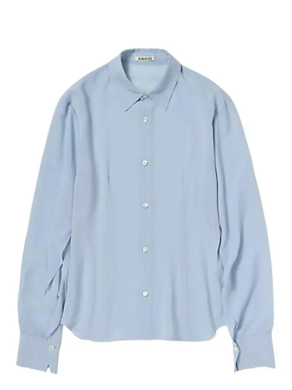 Auralee Silk Georgette Shirt - Light Blue