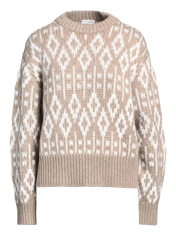 Brunello Cucinelli Patterned Knit Sweater - Nude