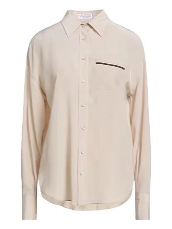 Brunello Cucinelli Silk Satin Shirt - Nude
