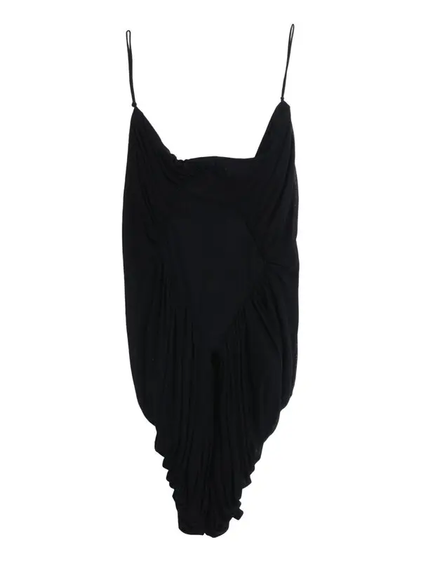 Saint Laurent Pleated Design Vest - Black