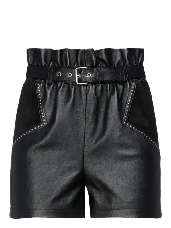 Saint Laurent Leather Shorts - Black