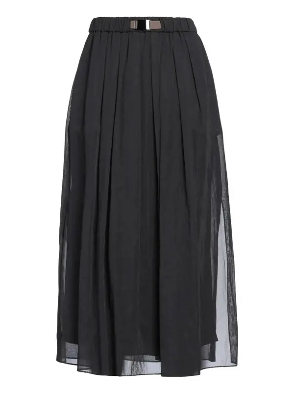 Brunello Cucinelli Buckle Belt Organza Skirt - Black