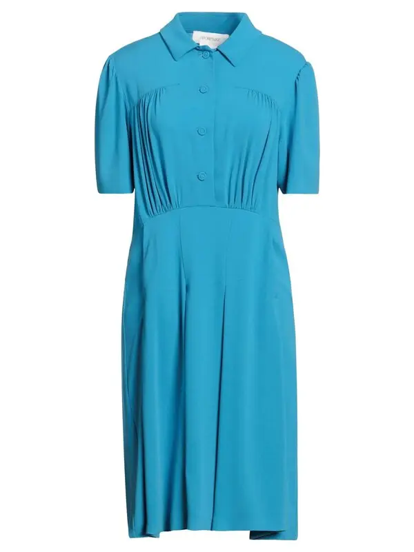 Sportmax Solid Color Shirt Dress With Multiple Pockets - Blue
