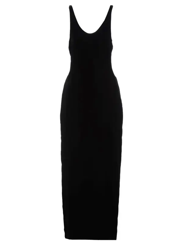 Saint Laurent Strappy Velvet Dress - Black