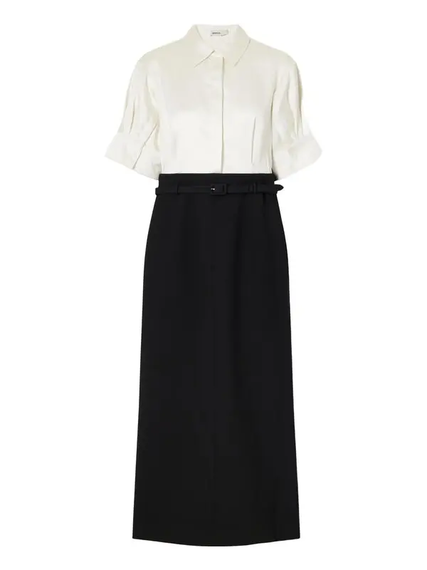 Simkhai Wide-cuff Short-sleeve Dress - Black