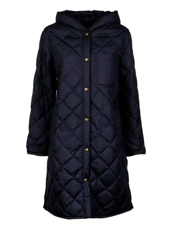 Woolrich Buttoned Hooded Coat - Dark Navy