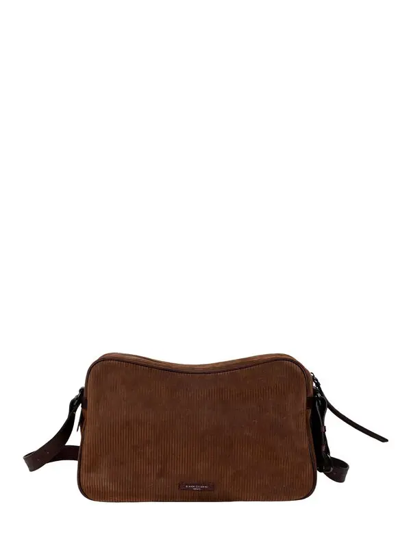GIANNI CHIARINI Cora Corduroy-effect Shoulder Bag - Espresso