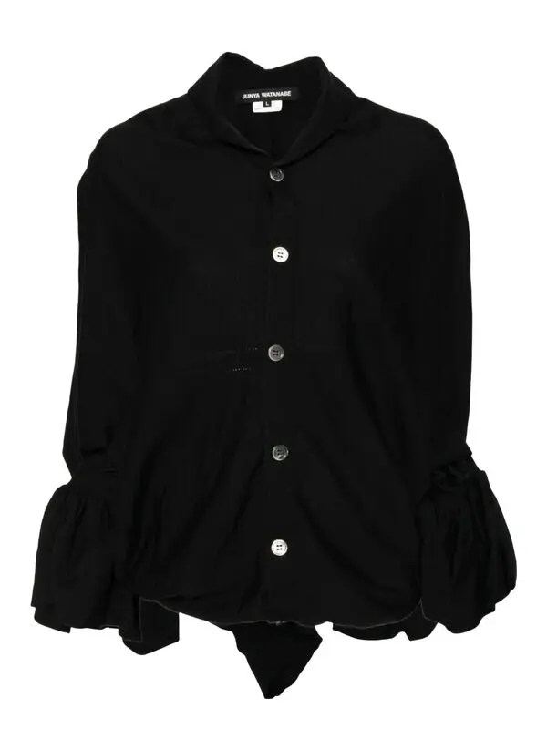 Junya Watanabe Ruffle-sleeve Cardigan - Black