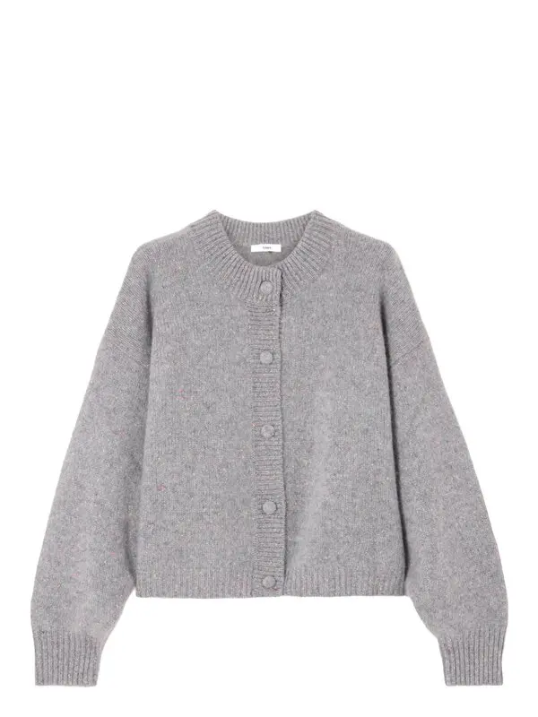 FRAME Cropped Knit Cardigan - Gray