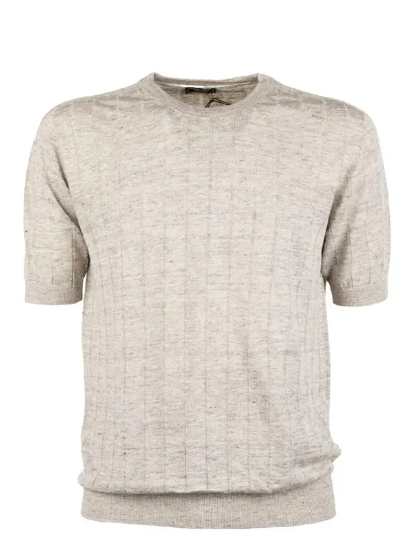 Peserico Ribbed-knit T-shirt - Light Brown