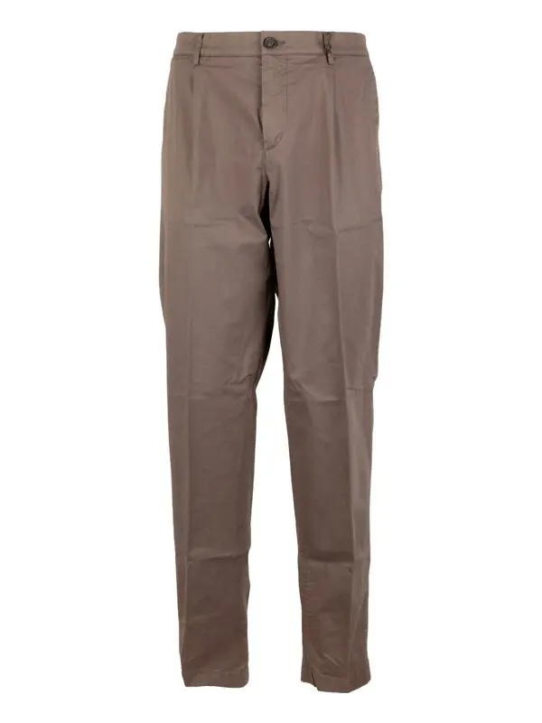 Peserico Pleated Straight-leg Trousers - Brown
