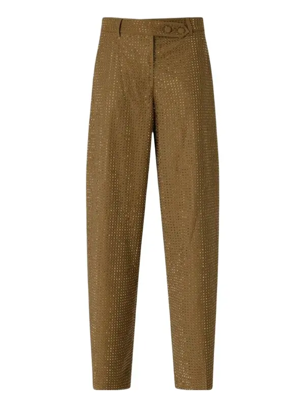 Pinko Rhinestone-embellished Tailored Trousers - Brown
