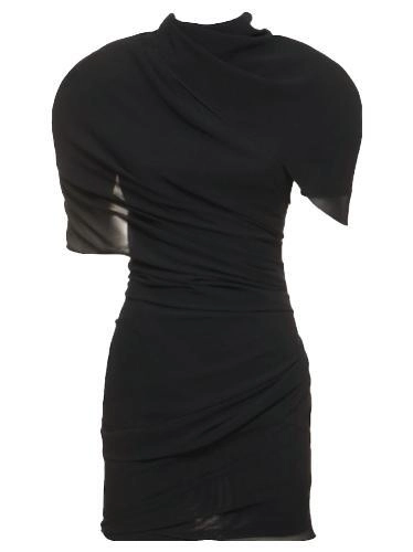Jacquemus Asymmetric Ruched Short Sleeve Dress - No