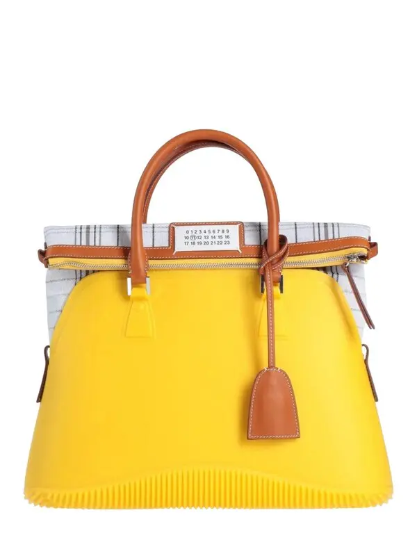 MAISON MARGIELA Large Checked Tote Bag - Yellow