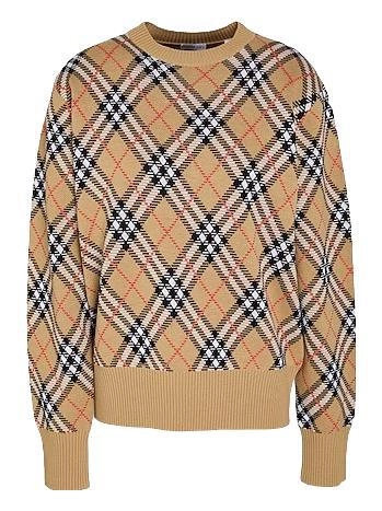 Burberry Printed Knit Sweater - Camel