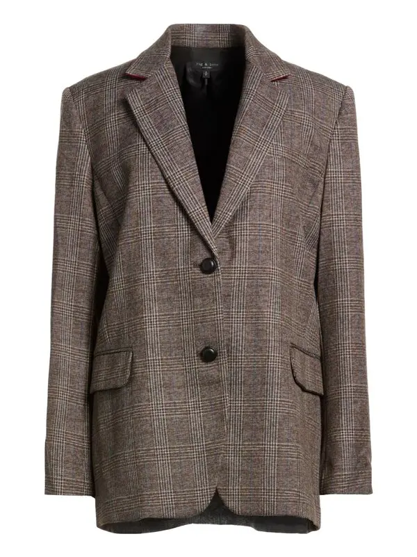 Rag & Bone Checked Suit Jacket - Brown