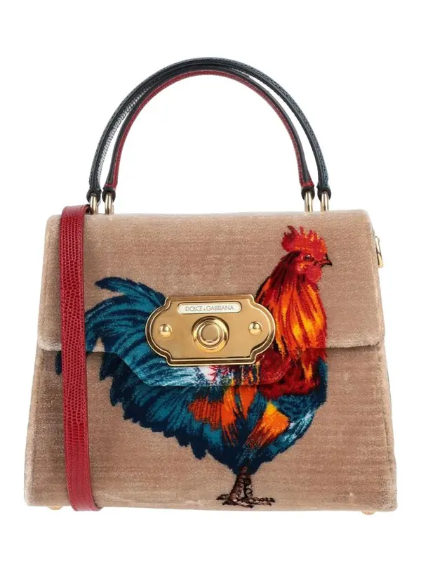 Dolce & Gabbana Multicolor Velvet Handbag - Brown