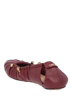 Chloé Hollow Out Round Toe Ballet Flats - Red